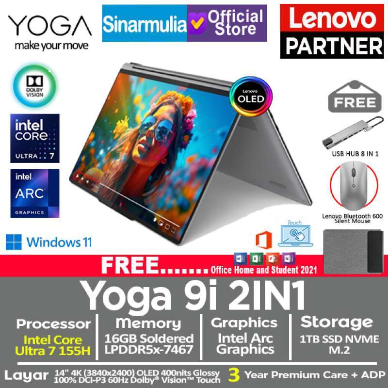 Promo Lenovo Yoga 9i 2IN1 Intel Ultra 7 155H 1TB SSD 16GB 4K OLED Touch W11 - COSMIC BLUE Diskon ...