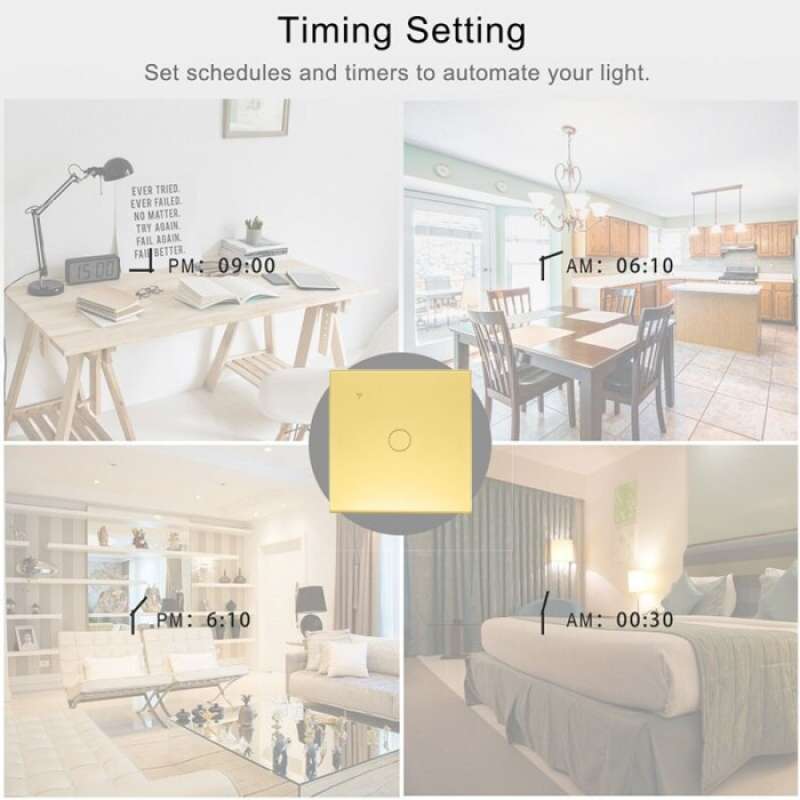 Promo Smart Wall Switch Gold Wifi / Saklar Dinding Sentuh / Iot Touch ...