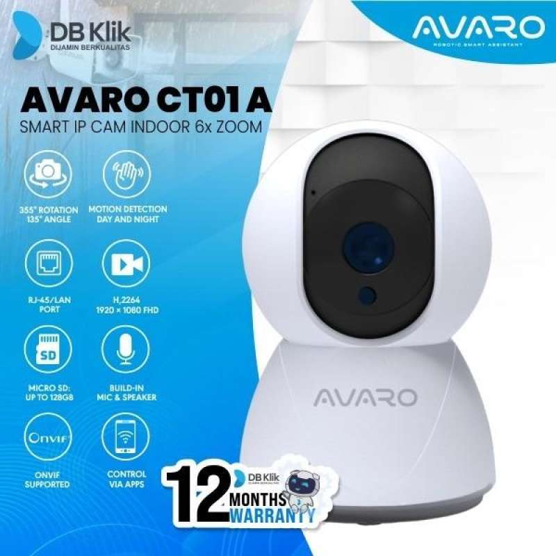 Jual Smart Ip Cam Indoor Ct01 A 6x Zoom +lan Port- Cctv Ip Cam Avaro Ct01-a Di Seller Indomstek ...
