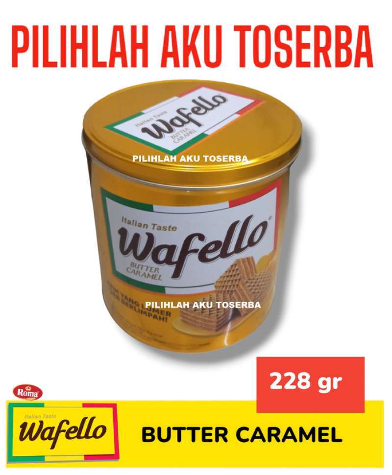 Promo Roma Wafello Butter Caramel Kaleng - ( Harga 1 Kaleng ) Diskon 15 ...