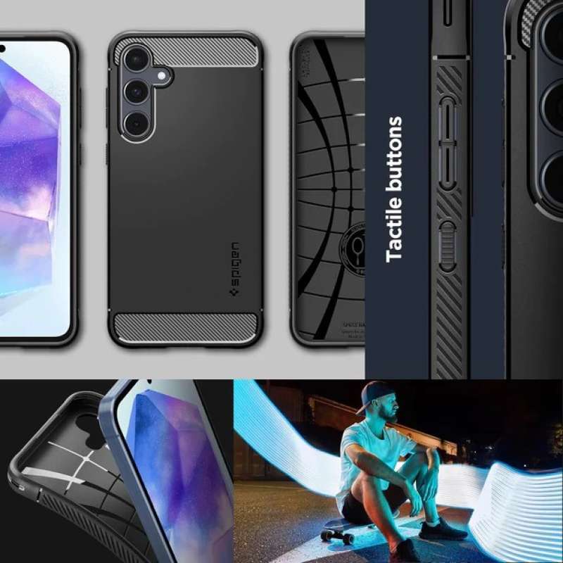 Promo Original Case Samsung Galaxy A55 5g 2024 Spigen Rugged Armor Flexible Soft Casing Drop ...