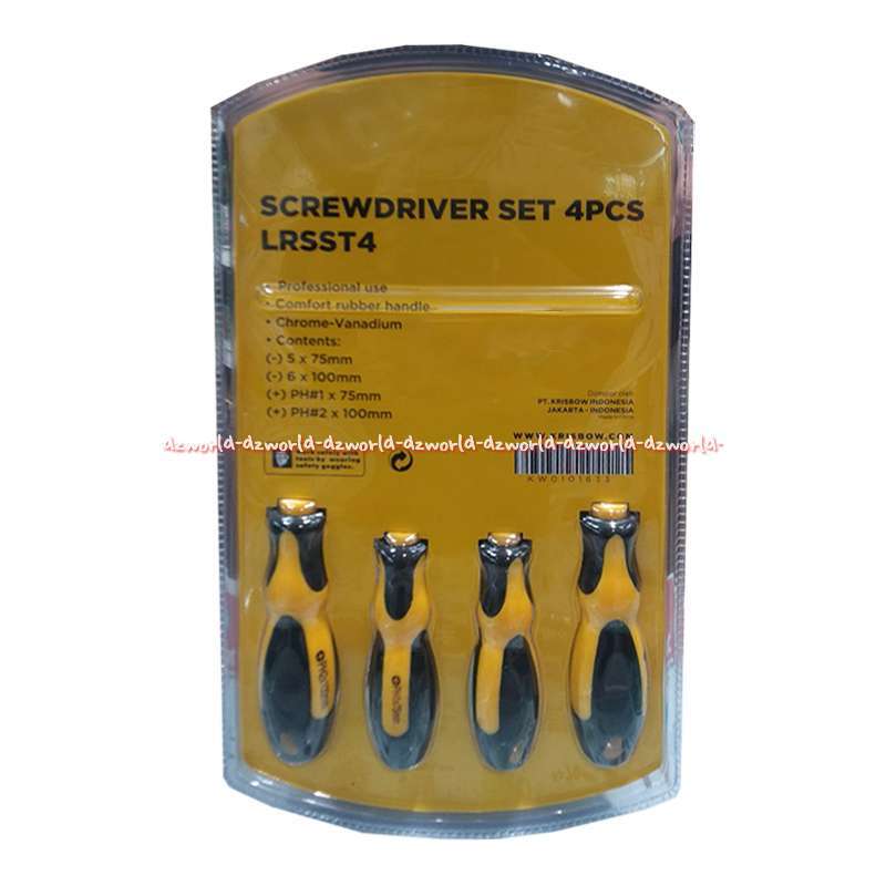 Jual Krisbow Screwdriver Set 4pcs Lrsst4 Peralatan Obeng 1set Warna ...
