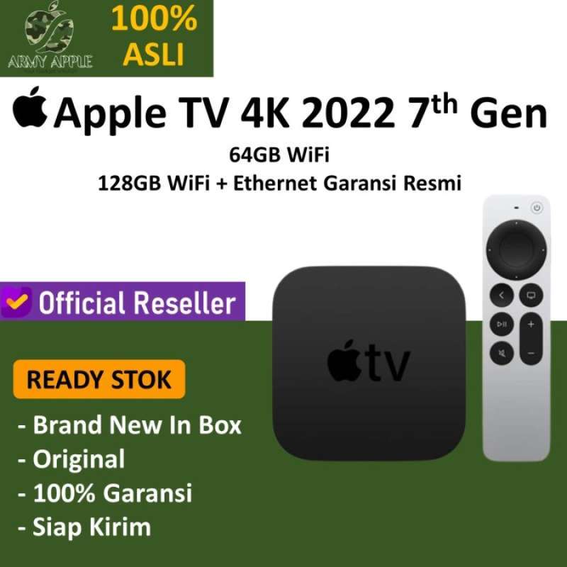 Promo (resmi) Apple Tv 4k 2022 7 7th Gen Generation 64gb 128gb Wifi Ethernet Diskon 9% Di Seller ...