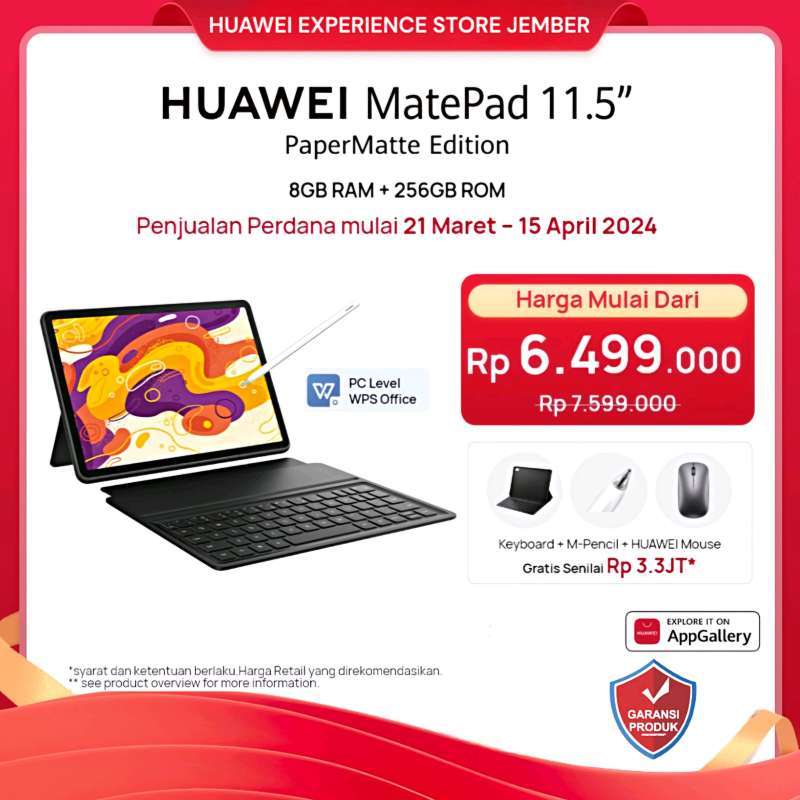 Jual Huawei matepad 11.5 papermatte edition [8+256gb] | 11.5-inch 120 ...