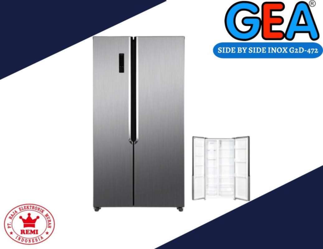 Promo Gea Kulkas Side By Side 2 Pintu G2d-472 Inox 2 Door Sbs Fridge ...
