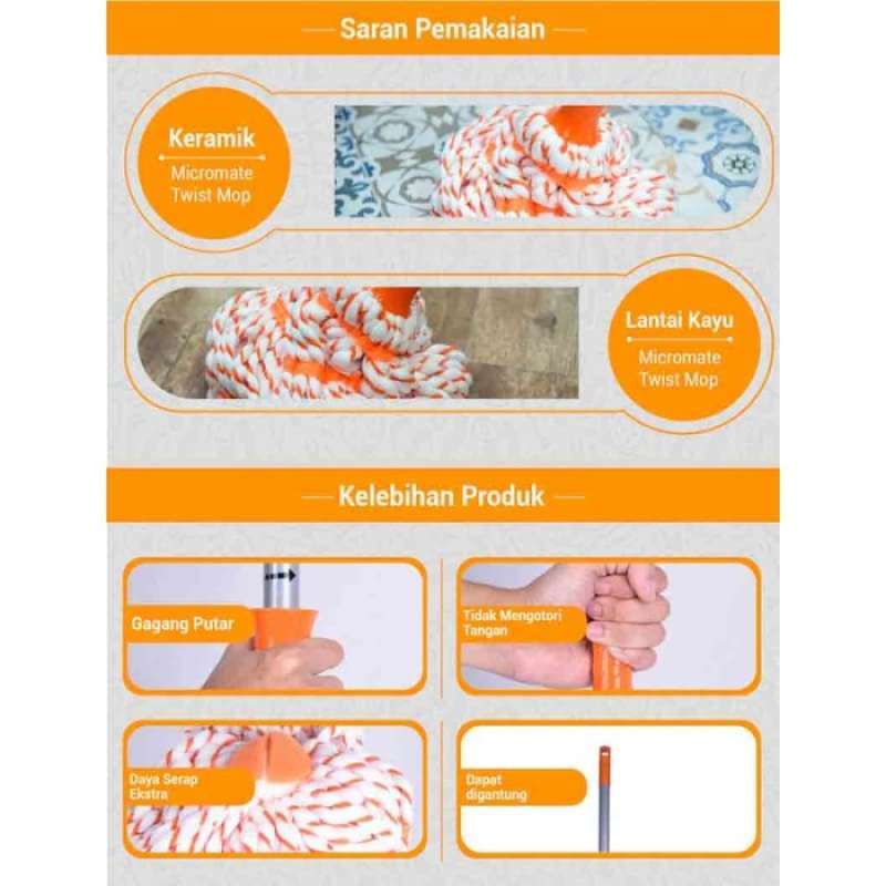 Promo Bagus Micromate Twist Mop Set Terbaru Diskon 21% Di Seller ...