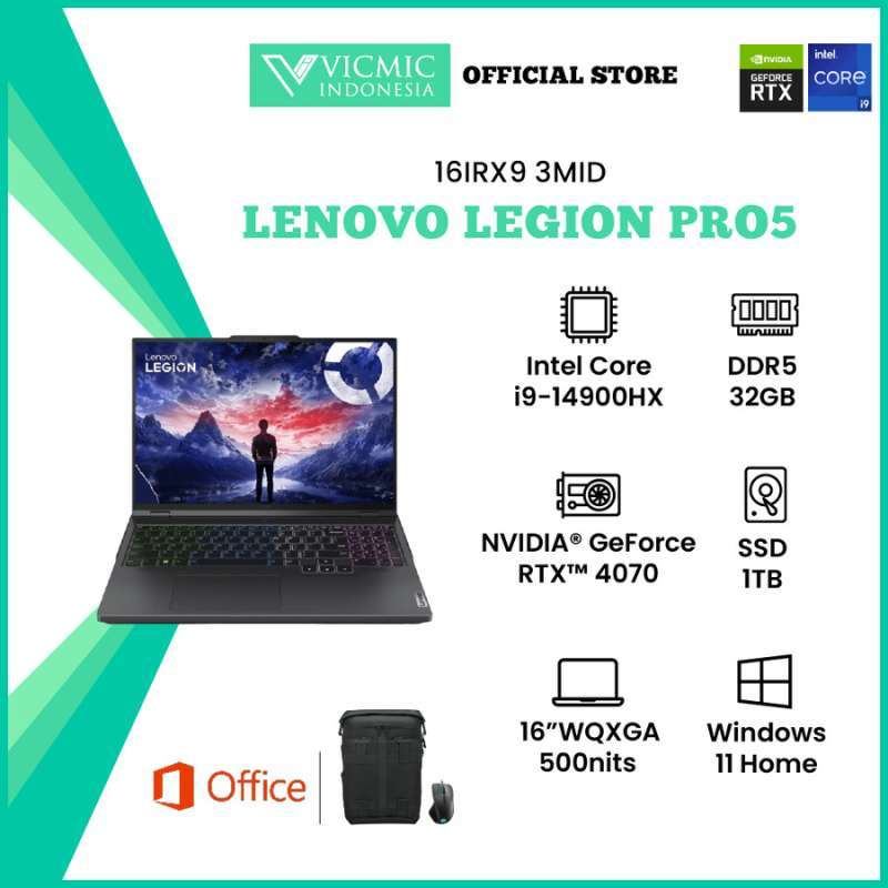 Jual Lenovo Legion Pro 5 16irx9 3mid [intel I9-14900hx/ 32gb/ 1tb/ Rtx4070 8gb /wqxga/ Win11/ohs ...