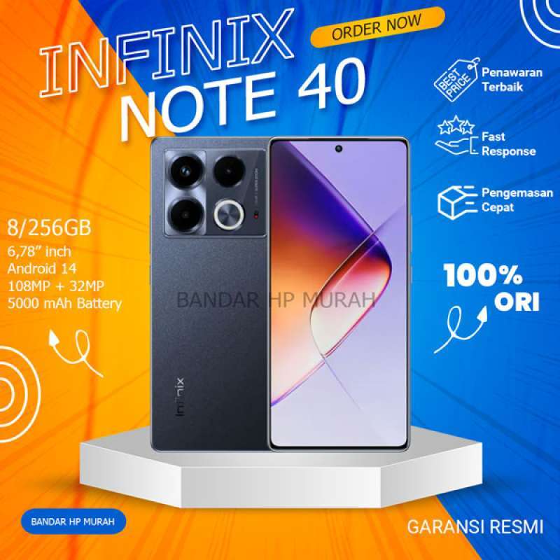 Promo Infinix Note 40 8/256gb Nfc - Free Powerbank Wireless - Kamera ...
