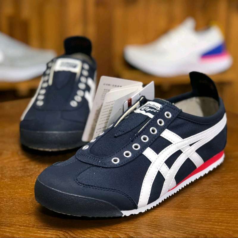 Promo Sepatu Onitsuka Tiger Original Slip On Navy White Red Unisex ...