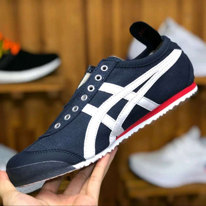 Promo Sepatu Onitsuka Tiger Original Slip On Navy White Red Unisex ...