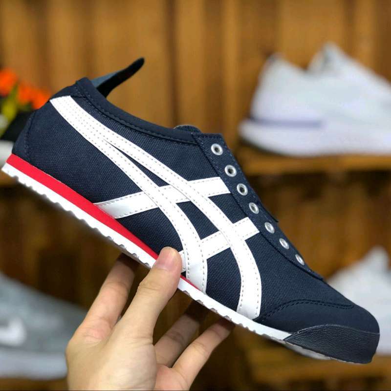 Promo Sepatu Onitsuka Tiger Original Slip On Navy White Red Unisex ...