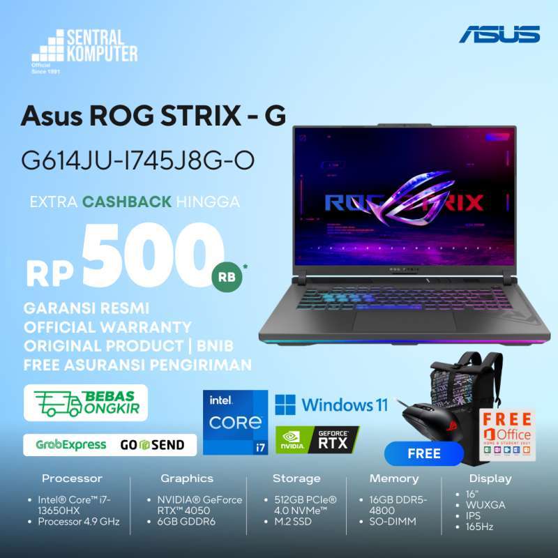 Jual Asus Rog Strix G G614ju I7 13650hx Rtx 4050 16gb Ddr5 512gb Ssd Win 11 Ohs Di Seller