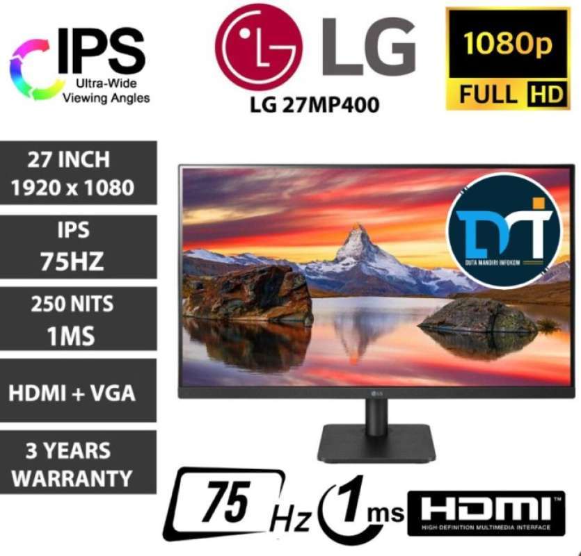 Promo 27mp400 B 27 Inch - Fhd Ips 75hz Slim Bezel Freesync Hdmi Monitor ...
