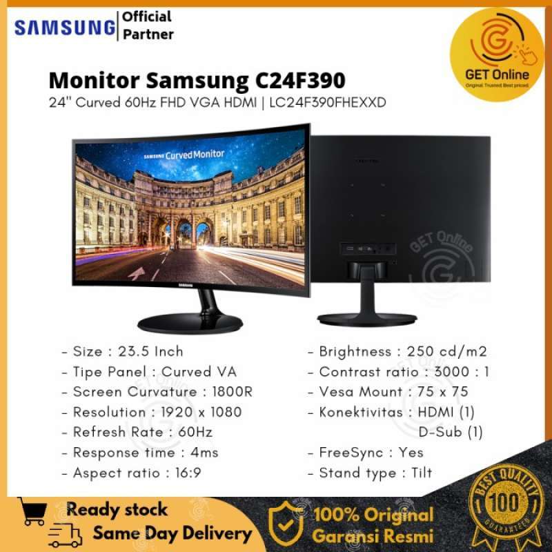 Promo Monitor Curved Led 24 24f390 C24f390 Lc24f390fhe Hdmi Vga Diskon ...