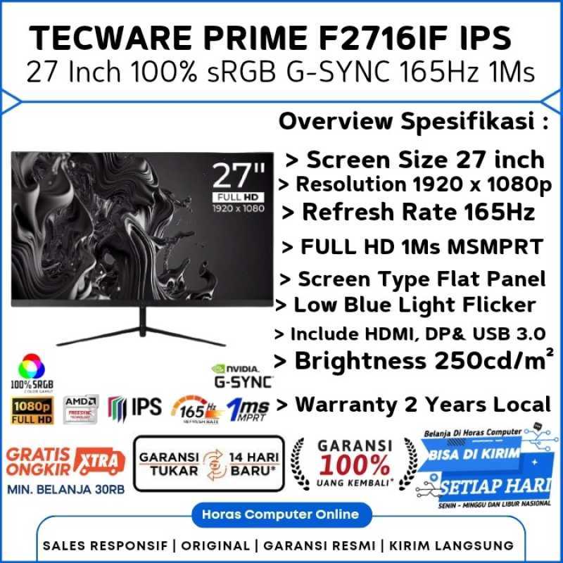 Promo Tecware Prime 27 Inch Fhd Led Ips 165hz Adaptive Sync Gaming Monitor Diskon 23% Di Seller ...