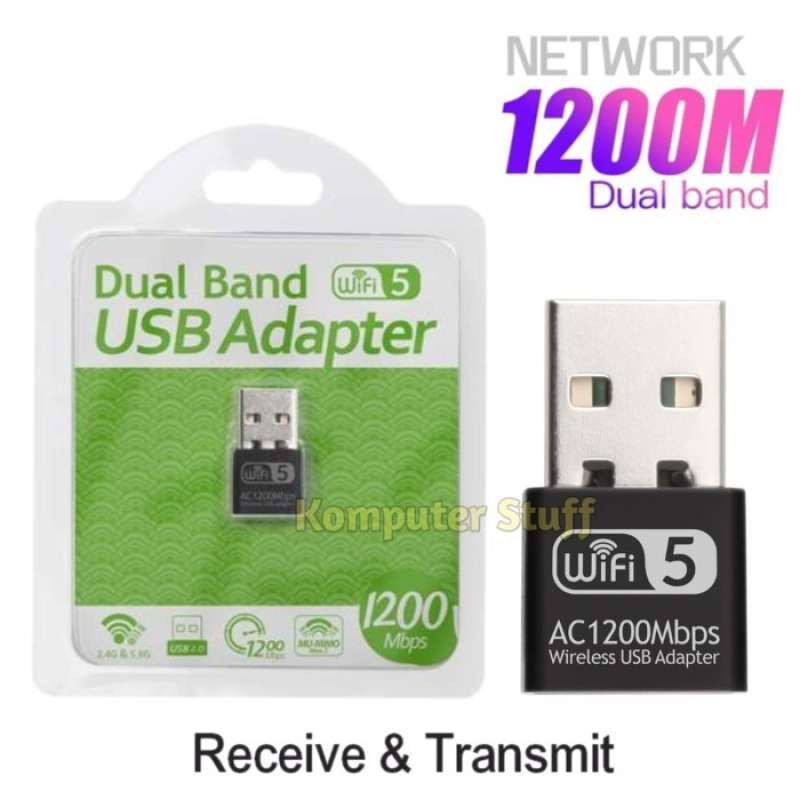 Promo Usb Wifi Adapter 1200mbps Dual Band Transmitter Receiver Dongle Diskon 23 Di Seller