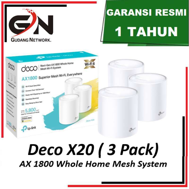 Promo Deco X20 3 Pack Ax1800 Whole Home Mesh Wi-fi 6 System Diskon 23% ...