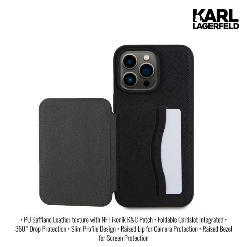 Jual Case iPhone 15 Pro / Pro Max Karl Lagerfeld Stand Card Kc Patch Di ...