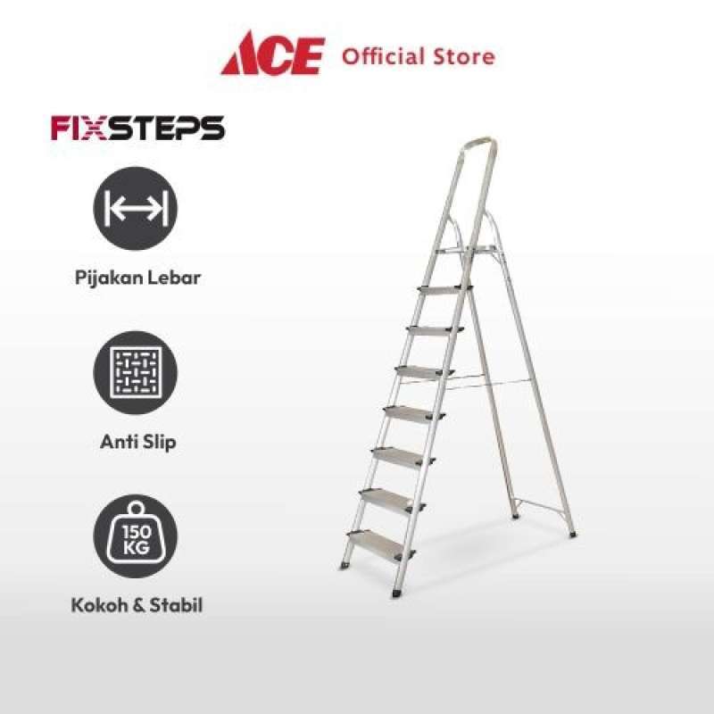 Promo Ace - Krisbow Tangga Lipat Aluminium 8 Wide Step Diskon 9% Di ...