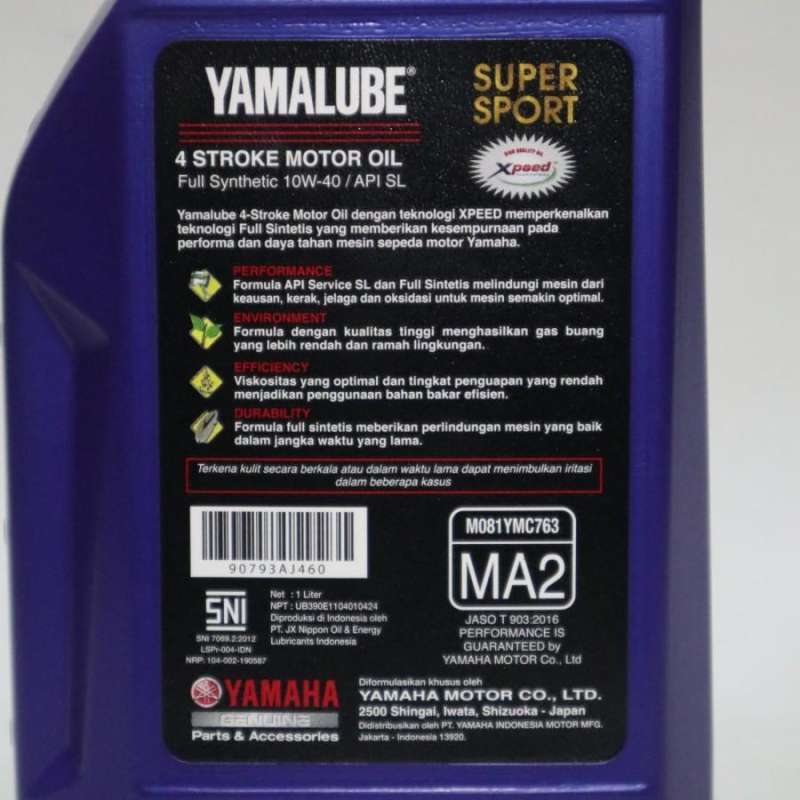 Jual Oli Motor Yamalube Super Sport (full Synthetic) 10w-40 1l Original ...