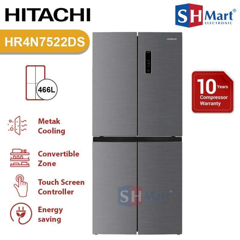 Jual Kulkas Hitachi 4 Pintu Hr4n7522dsxid Kapasitas 466 Liter Inverter New 2023 Garansi Resmi Di ...
