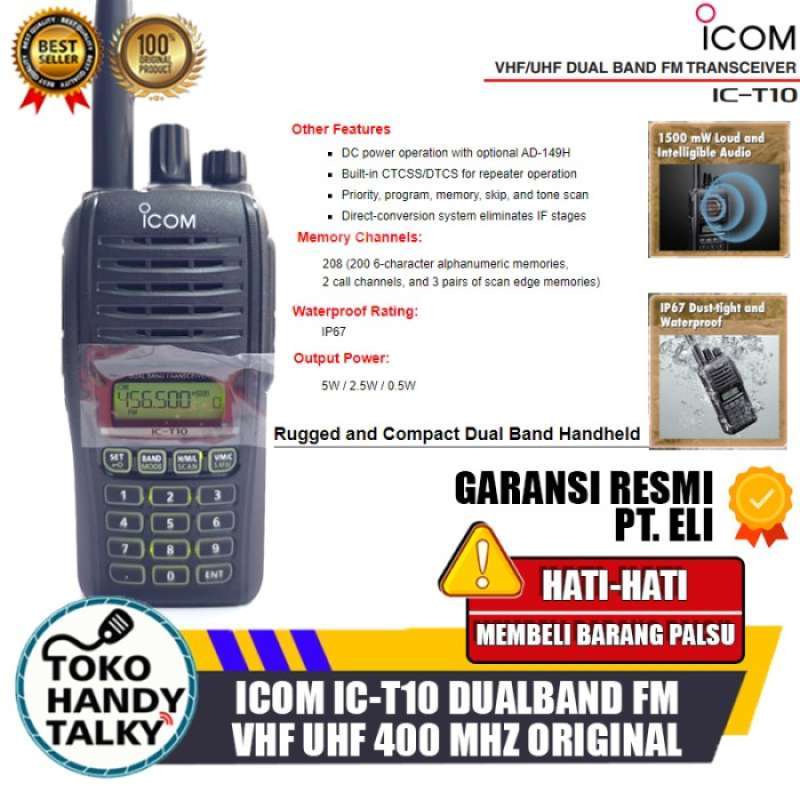 Promo Icom Ic T10 Dualband Ip67 Ht Icom Dualband Ic-t10 Waterproof ...