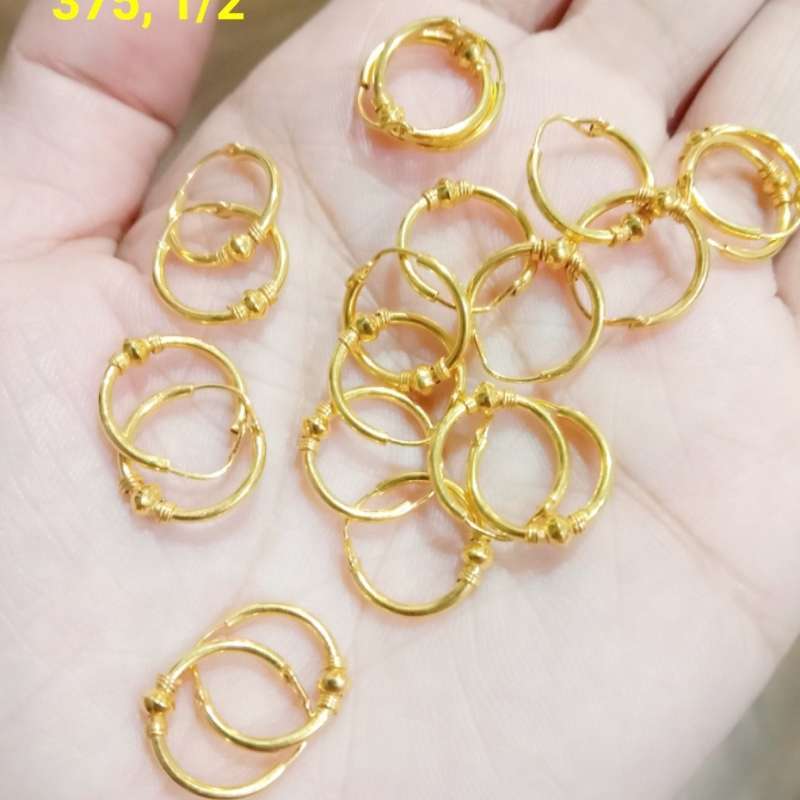Jual Anting Emas Kadar 375 (8k) Model Ring Knip 0,5 - 1 Gram An (banyak Model) - Pentol Love 0 ...