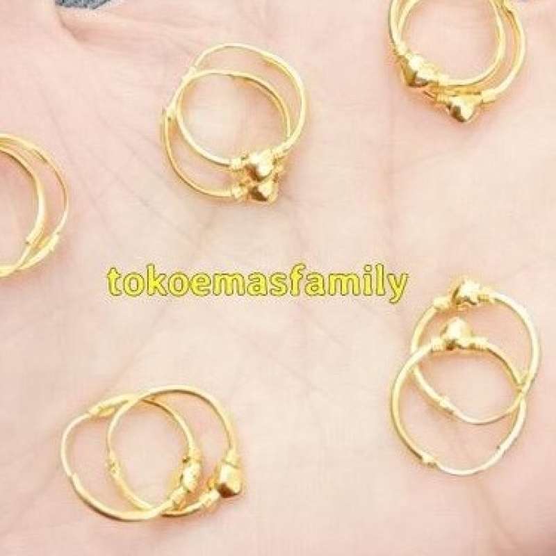 Jual Anting Emas Kadar 375 (8k) Model Ring Knip 0,5 - 1 Gram An (banyak Model) - Pentol Love 0 ...
