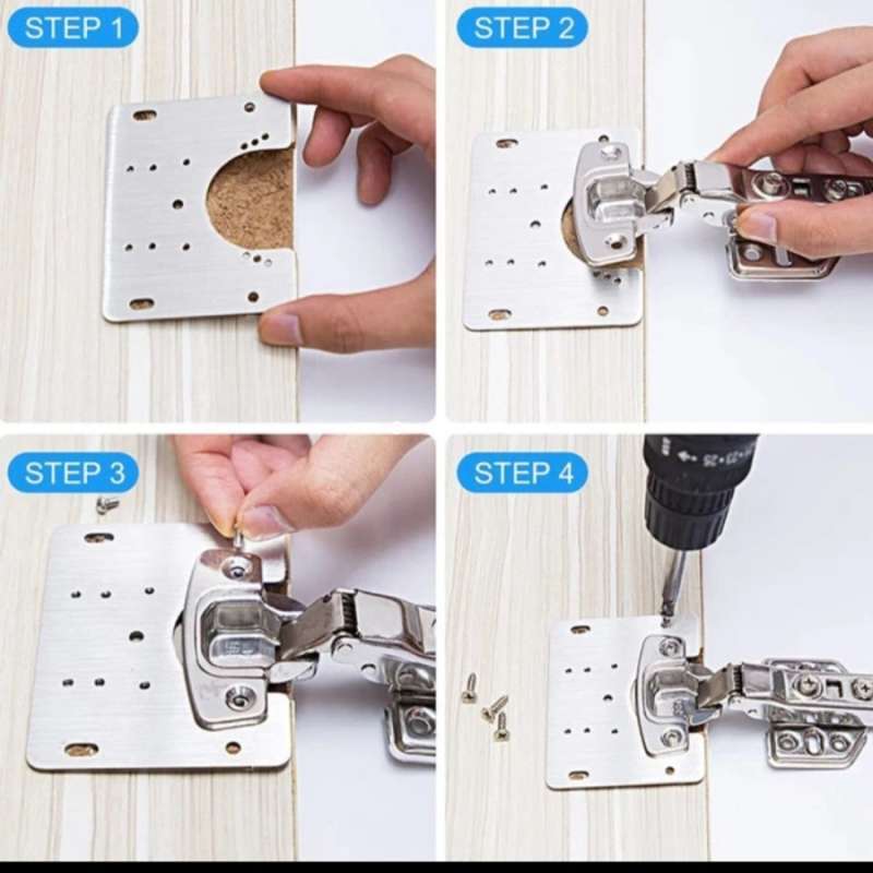 Jual Plate Engsel Pintu Perbaikan Lemari Cabinet Furniture Repair Door ...