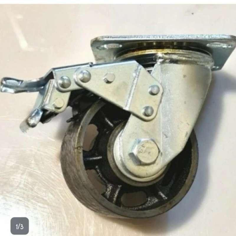 Promo Roda Besi Heavy Duty 4 Inch Rem Diskon 23% Di Seller Darmaroca ...