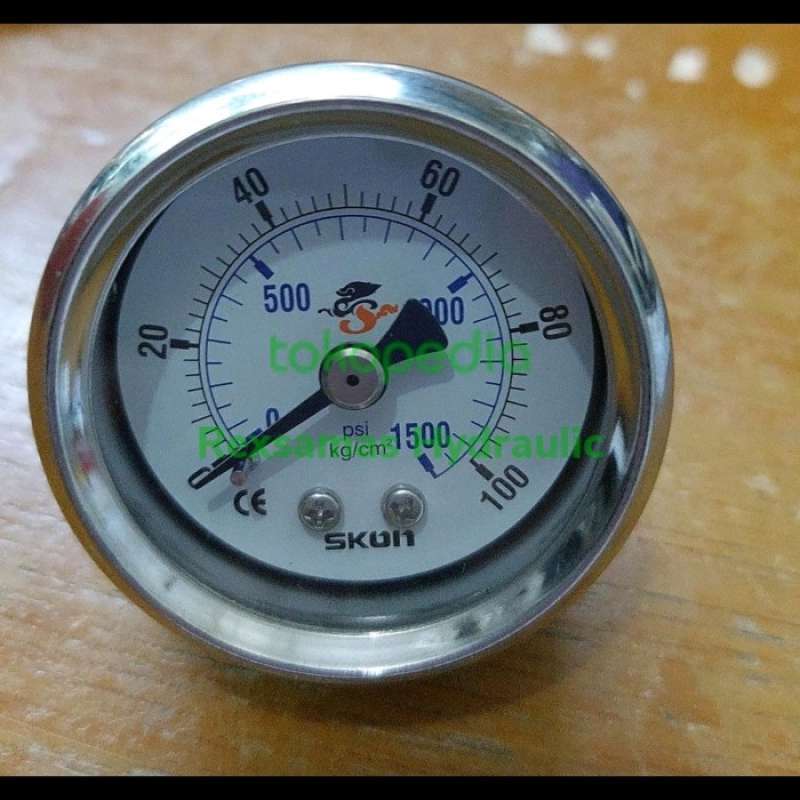 Promo Pressure Gauge / Manometer 40mm Merk Skon 100 Bar Diskon 23% Di ...