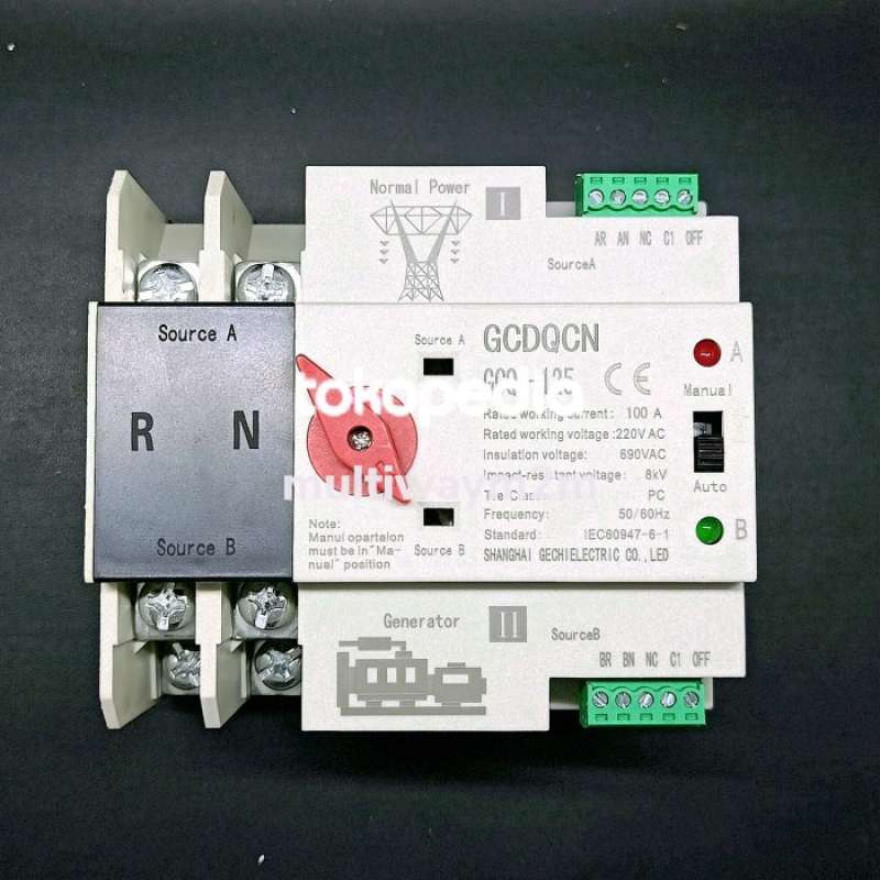 Promo Automatic Transfer Switch Ats Ac 2p 220v 100a Din Rail Diskon 23% ...