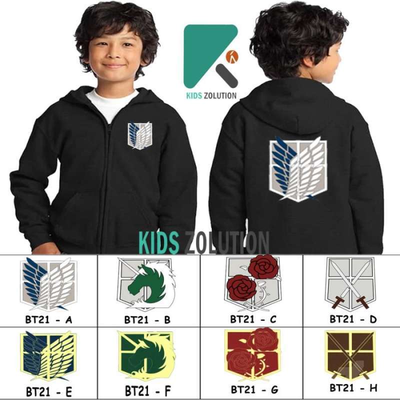Jual Jaket Attack On Titan Anak / Jaket Scout Legion Anak / Hoodie Aot ...