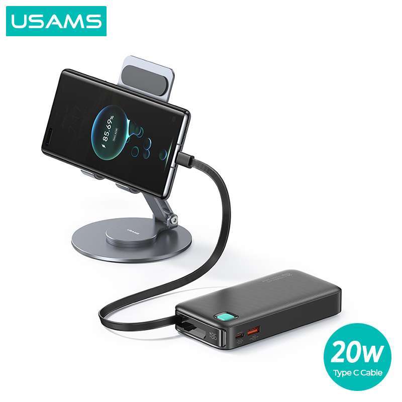 Promo Usams Xy Powerbank Fast Charging Retractable Cable 10000mah 20w ...