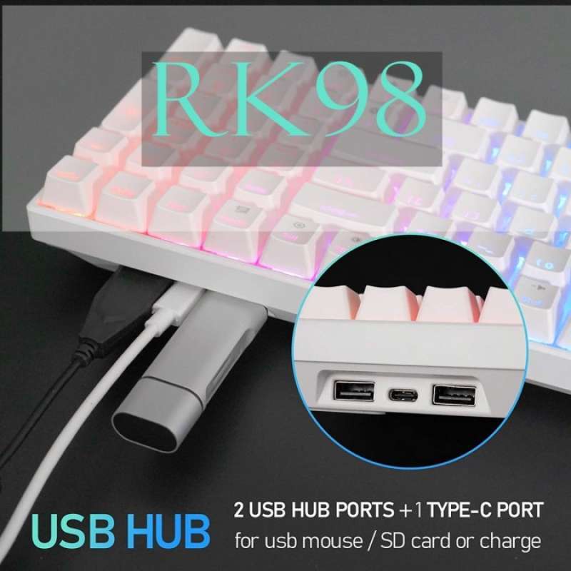 Promo Royal Kludge Rk98 Rgb Mechanical Keyboard 3 Mode Wireless Hotswap ...