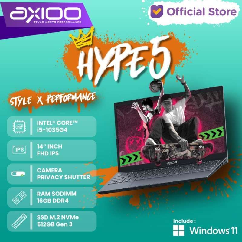 Promo Axioo Mybook Hype 5 Intel Core I5 1035g4/16gb/512gb/fhd Ips-windows 11 Diskon 33% Di ...