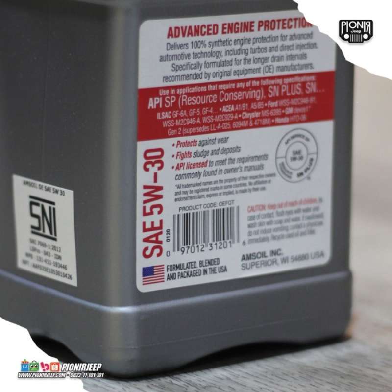 Promo Oli Mesin Jeep Ams Oil Oe Advanced Engine Protection Sae 5w-30usa ...