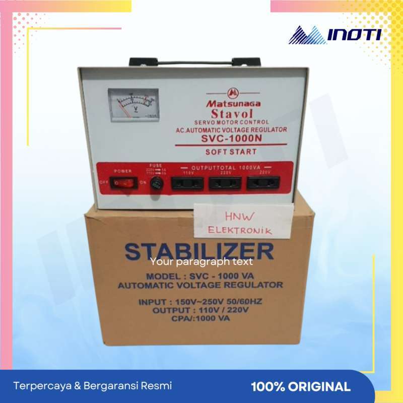 Jual Stabilizer Matsunaga 1000watt 1000 Watt 1000w Stavol Svc 1000n Di Seller Inoti Official ...