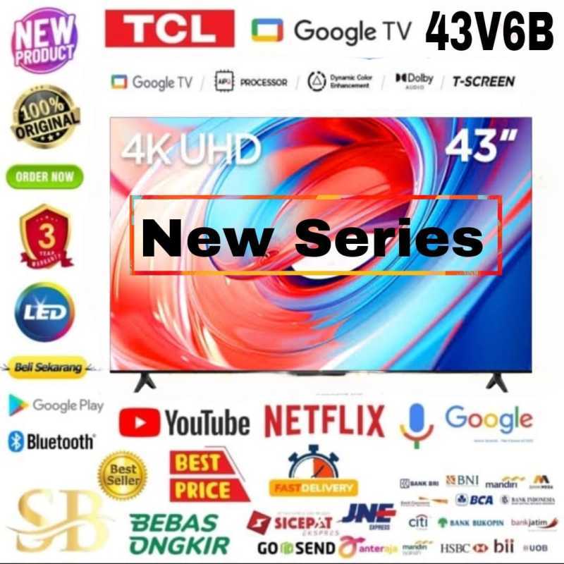 Promo Tcl 43v6b Smart Tv 43 Inch Google Tv 4k Uhd - T-screen - Dolby Audio - Hdr 10 - New Series ...