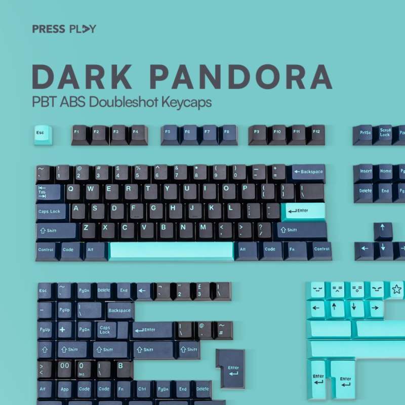 Jual Dark Pandora Pbt Abs Doubleshot Keycaps Keycap Set By Press Play ...