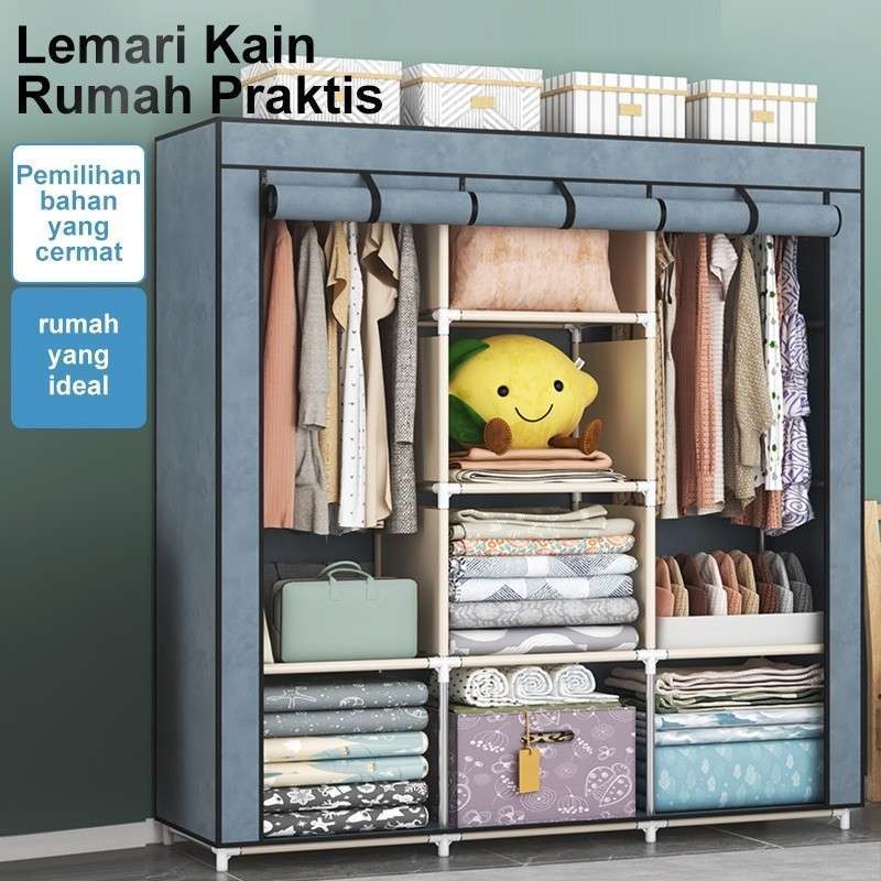 Promo Lemari Pakaian Kain Portable 118cm Lemari B Diskon 47% Di Seller ...