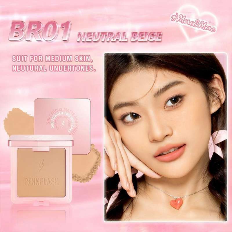 Jual Pinkflash Two Way Cake Powder Mattifying Flawless Pressed Powder ...
