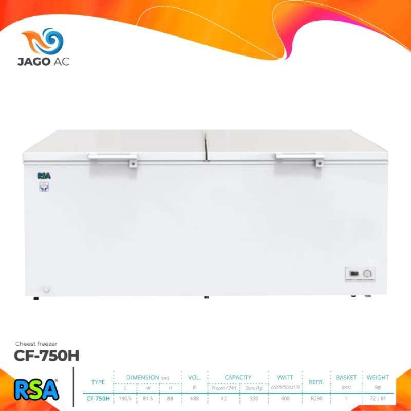 Promo Rsa Chest Freezer Cf-750 - Cf 750 Diskon 23% Di Seller Cuanz ...