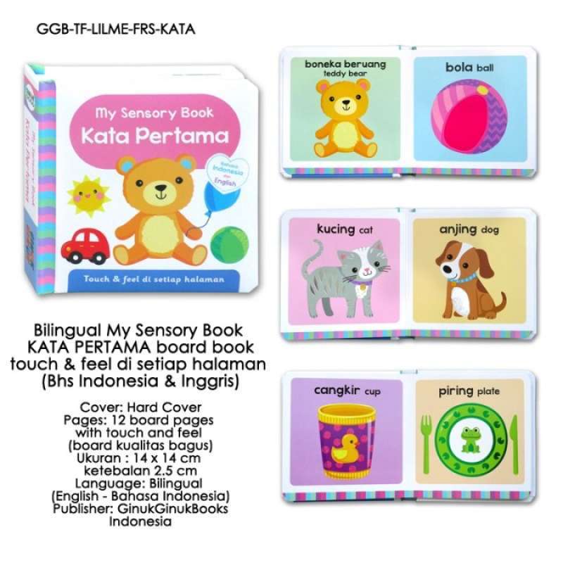 Promo My Sensory Book Warna Kata Pertama Touch And Feel Bilingual Buku ...