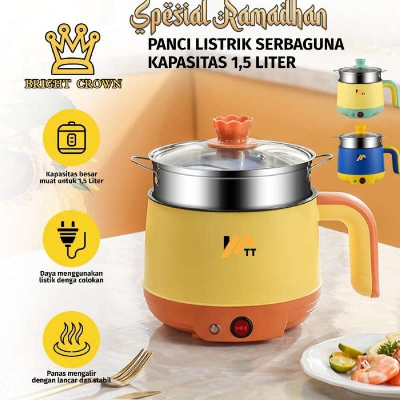 Jual Bright Crown Panci Listrik Free Kukusan Rice Cooker Mini Stainless ...