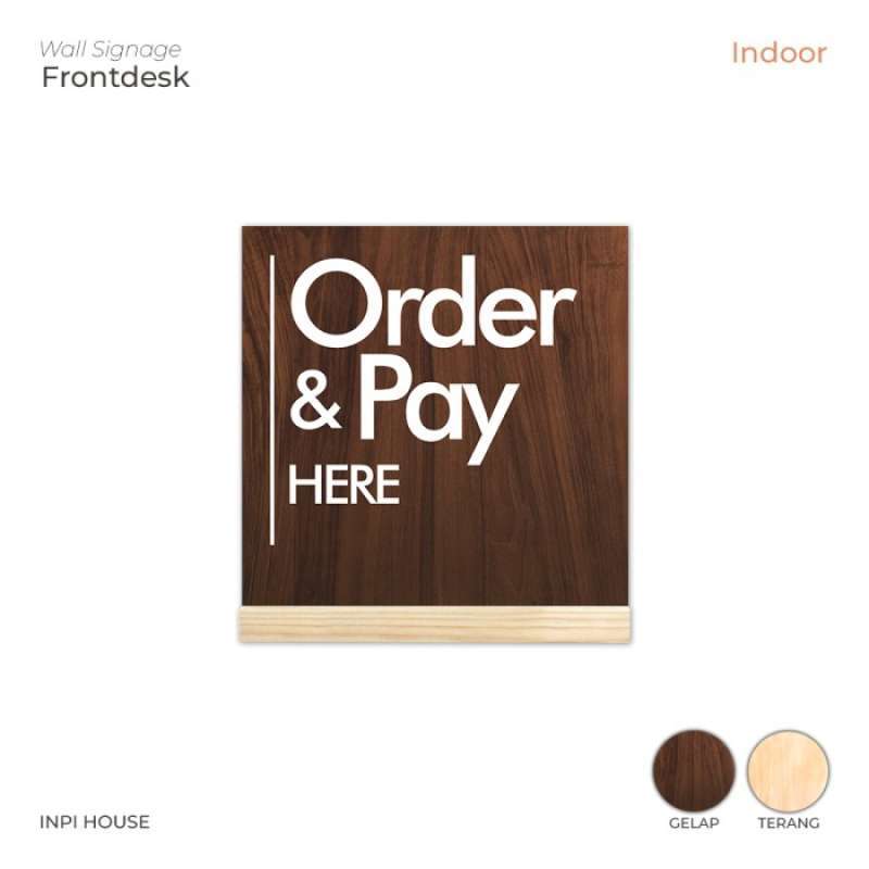 Jual Sign System Order And Pay Here - Desk Sign - Order And Pay Here ...