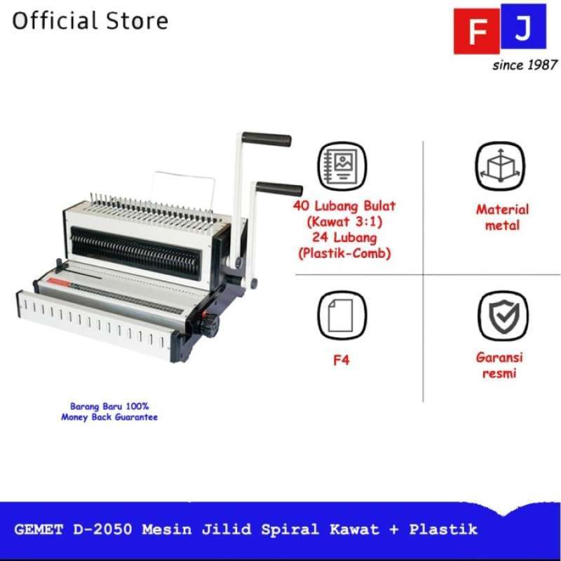 Jual Gemet D2050 Binding Spiral Kawat & Plastik D-2050 Garansi Resmi Di ...