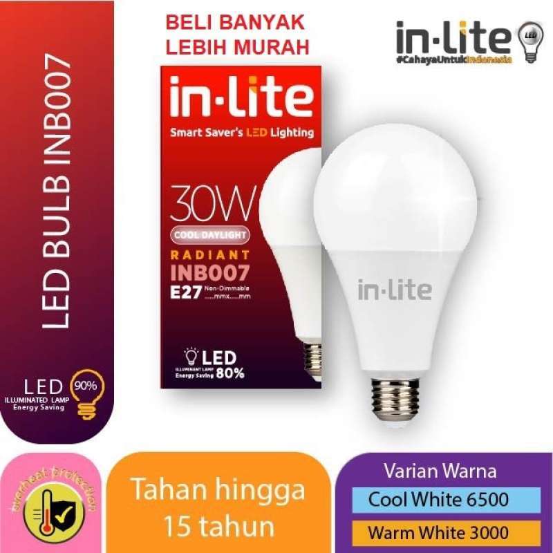 Promo Led Lampu Bohlam Watt Inb Merek In Lite Led Bohlam Bulb W Diskon Di Seller