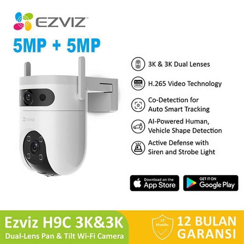 Jual Ezviz H9c 3k 5mp+5mp Smart Ip Camera Dual Lens Smart Wifi Pan Tilt 360 Cctv Colour Night ...