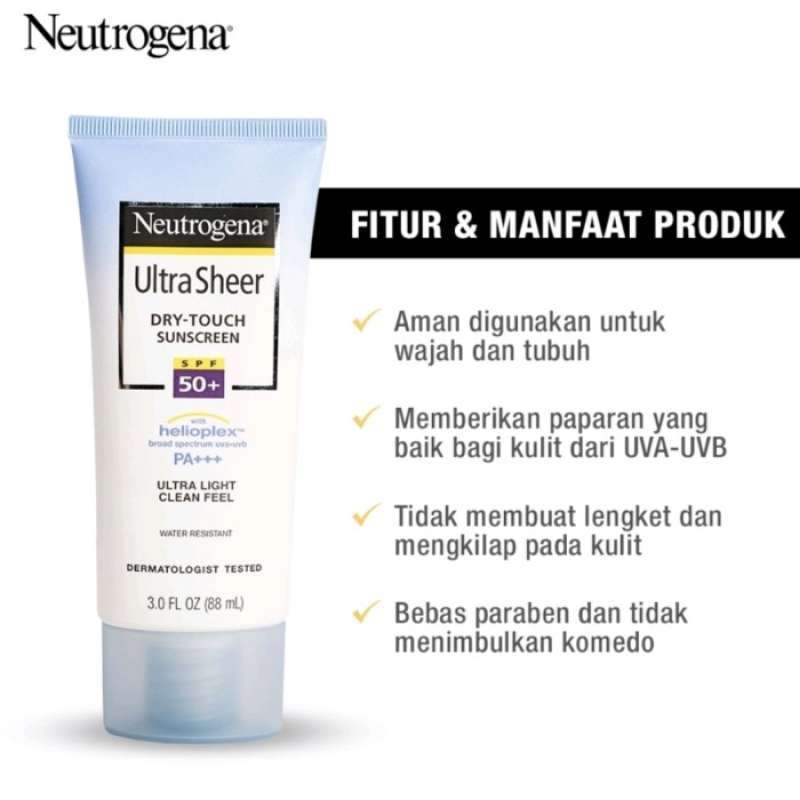 Promo Neutrogena Ultra Sheer Face Sunblock Sunscreen Muka Wajah Spf50 ...